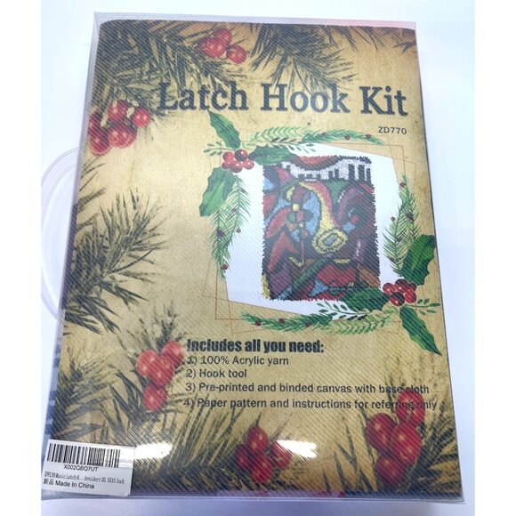 Office | Latch Hook Kit With Preprinted Canvas Acrylic Yarn For Diy ...